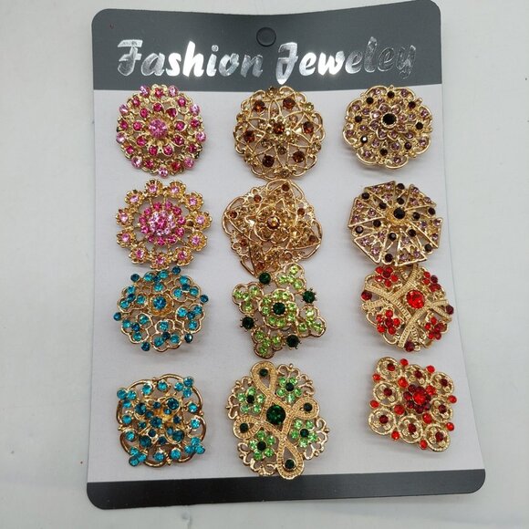 Unbranded | Jewelry | Brooch Pins Golden Rhinestone Crystal Brooch Pin ...